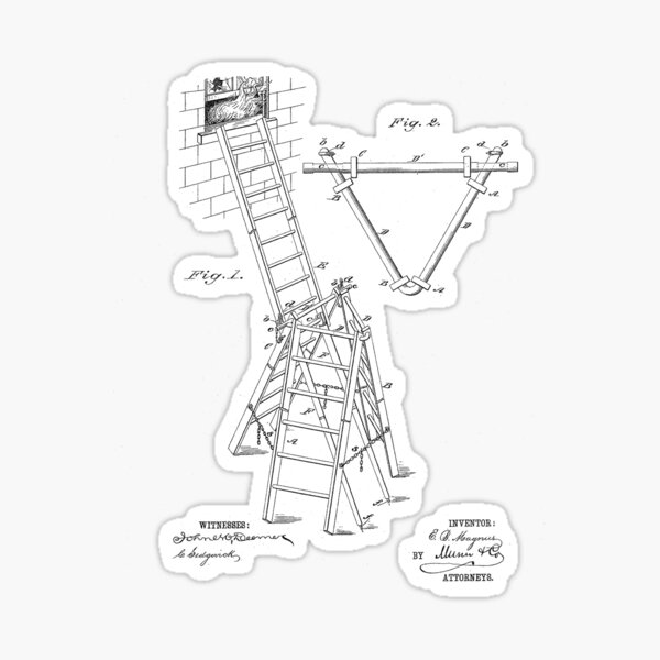 "Vintage Patent Drawing" Sticker by TheYoungDesigns | Redbubble