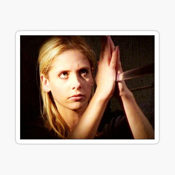 "Buffy Vs Angel" Sticker for Sale by ModernSwingers | Redbubble