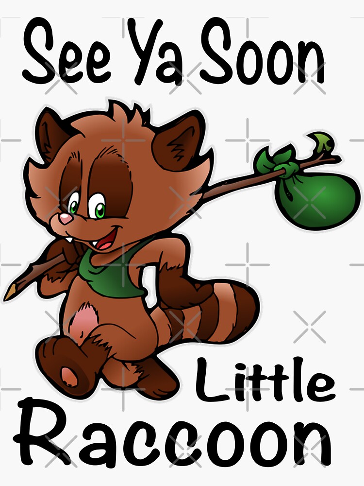 Pegatina «Colección para niños - See Ya Soon Little Raccoon» de Elysia ...