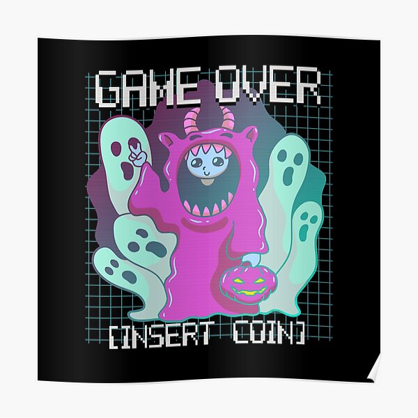 "Retro Aesthetic Vaporwave Game Over Ghost Halloween Pastel Goth ...