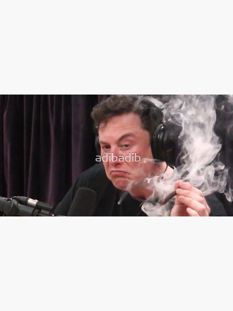 "Elon Musk Joe Rogan Smoke Blunt" Sticker for Sale by adibadib | Redbubble
