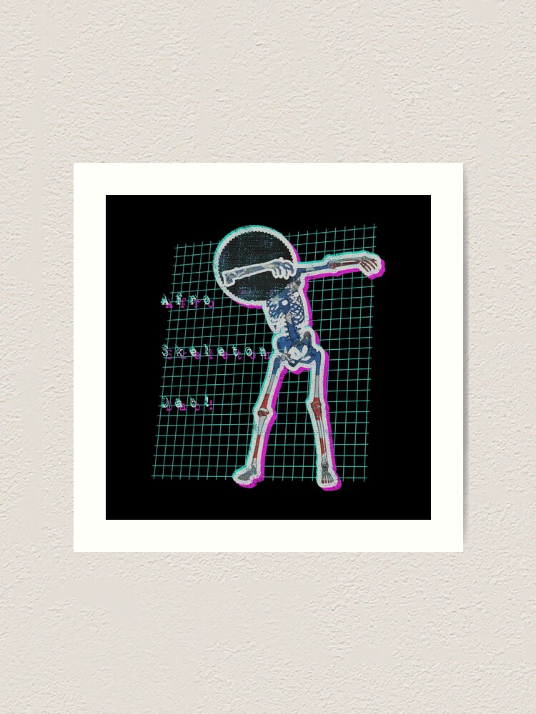"Retro Aesthetic Vaporwave USA Afro Skeleton Halloween" Art Print for ...