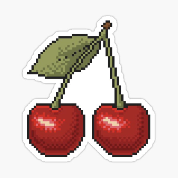 "Cherry pixel art on white background" Sticker for Sale by ...