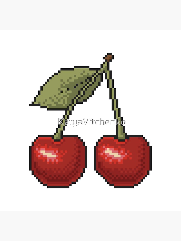"Cherry pixel art on white background" Poster by KatyaVitchenko | Redbubble