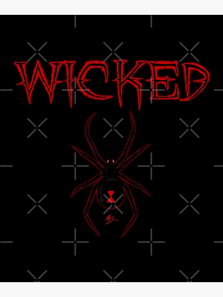 "WICKED word saying, red with Black Widow spider" Poster for Sale by ...