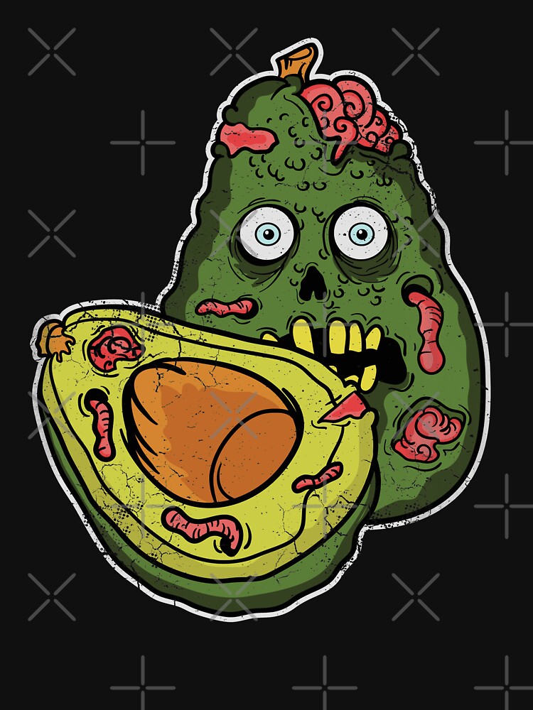 "Zombie Avocado Halloween" T-shirt by frittata | Redbubble