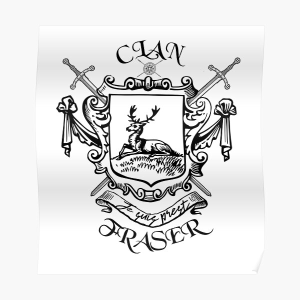 "COAT OF ARMS FRASER BLACK" Poster for Sale by MIRIAMSMART | Redbubble