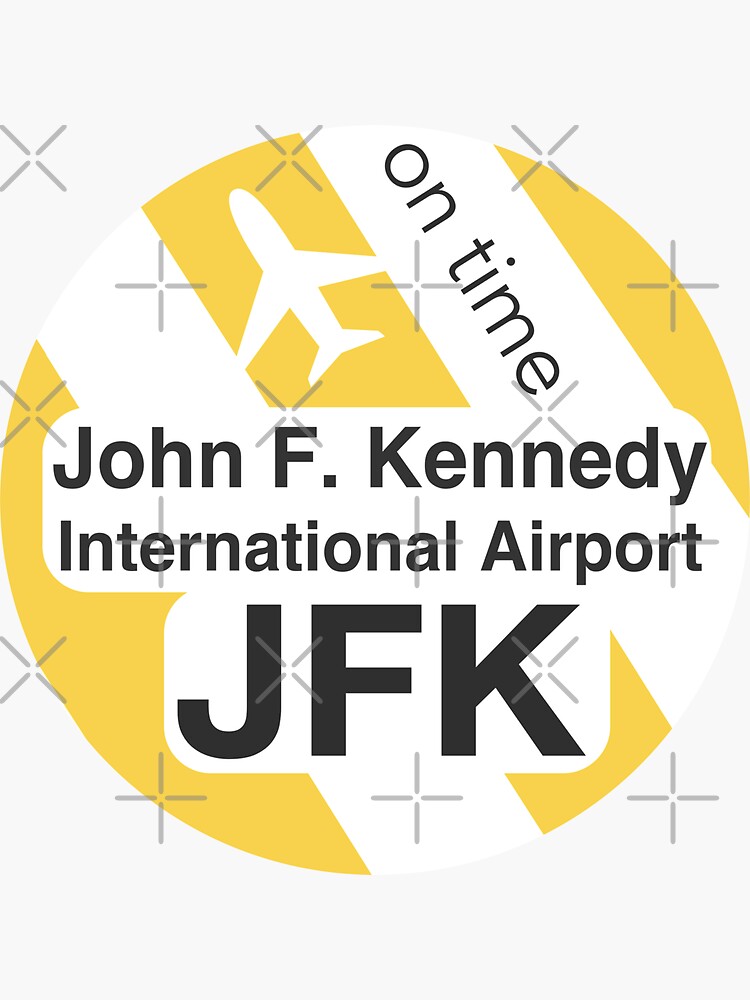 "JFK yellow sticker" Sticker by Aviators | Redbubble