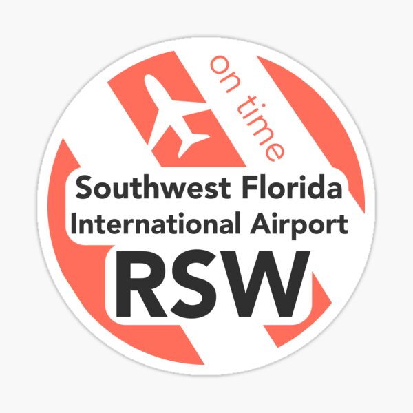 "RSW Florida coral round sticker." Sticker for Sale by Aviators | Redbubble