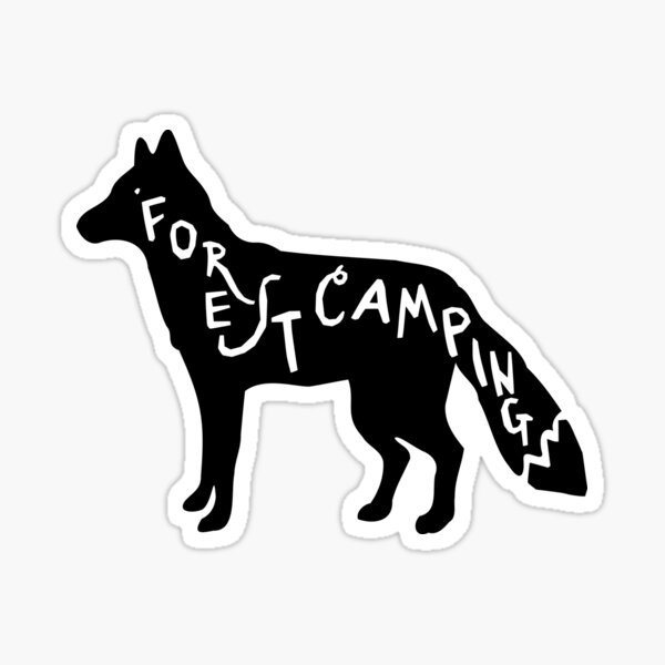 "forest camping wolf" Sticker for Sale by TShirtsByMs | Redbubble