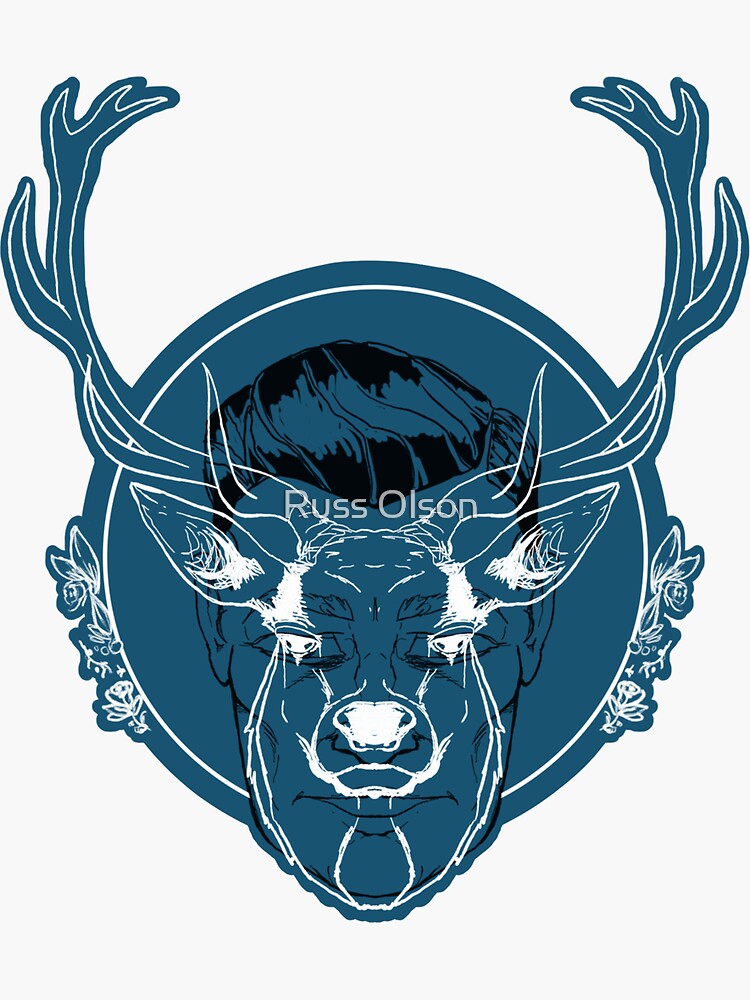 "Buck Face 2" Sticker by Russtache108 | Redbubble