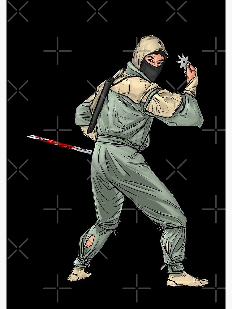 "Black Ninja Character" Spiral Notebook for Sale by mgo5 | Redbubble