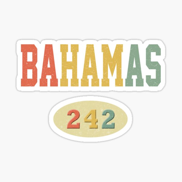 "Bahamas Area Code 242 Retro Vintage Look" Sticker for Sale by ...