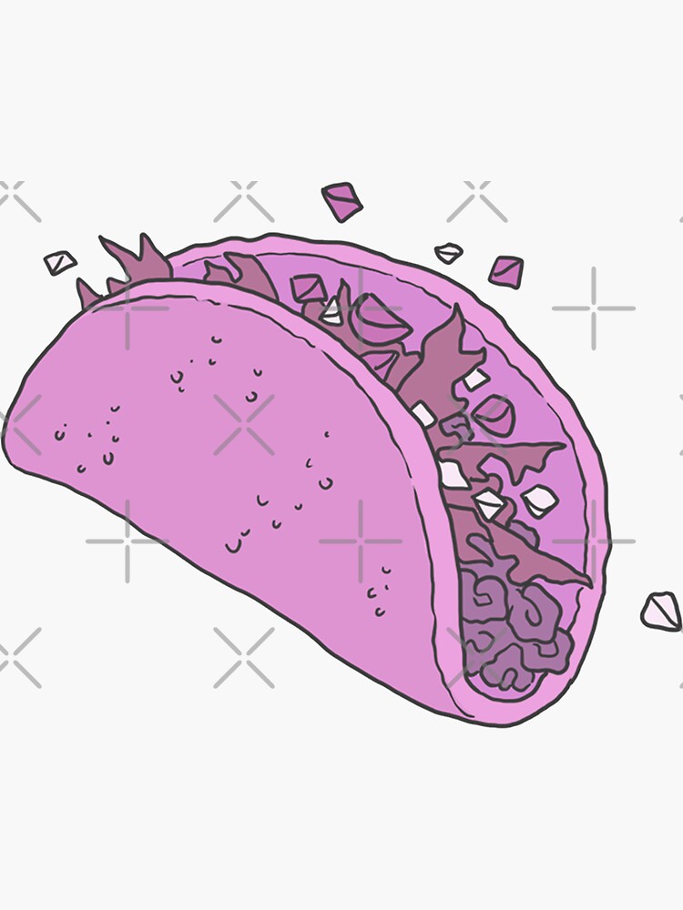 "Pink Taco" Sticker by MistyFigs | Redbubble