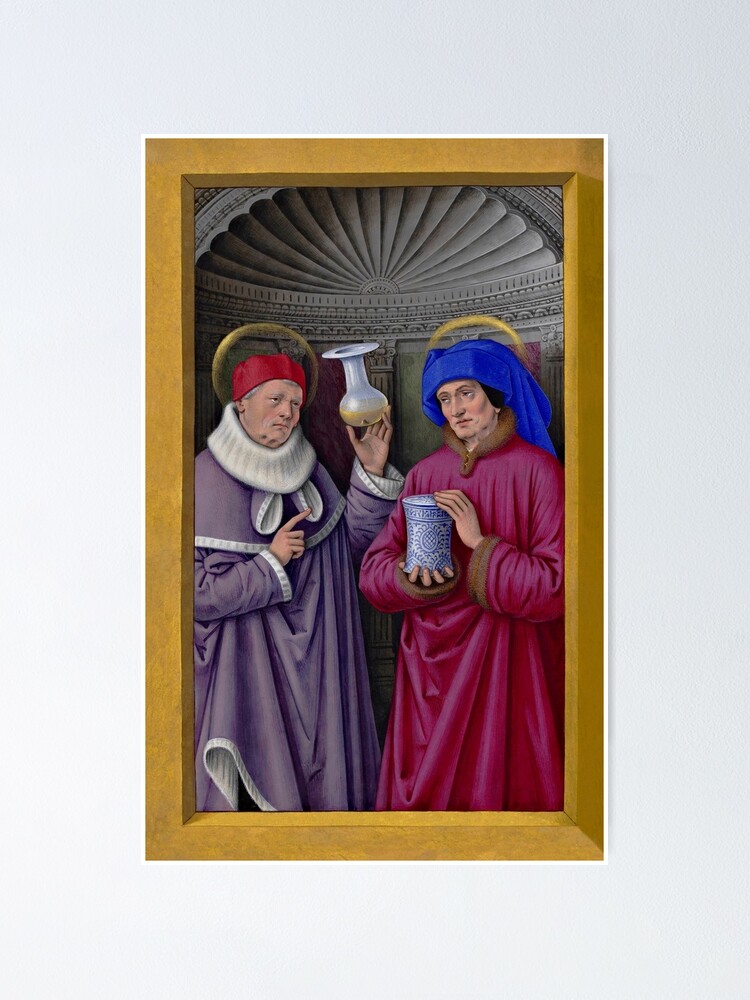 "Saints Cosmas and Damian, miniature from the Grandes Heures of Anne of ...