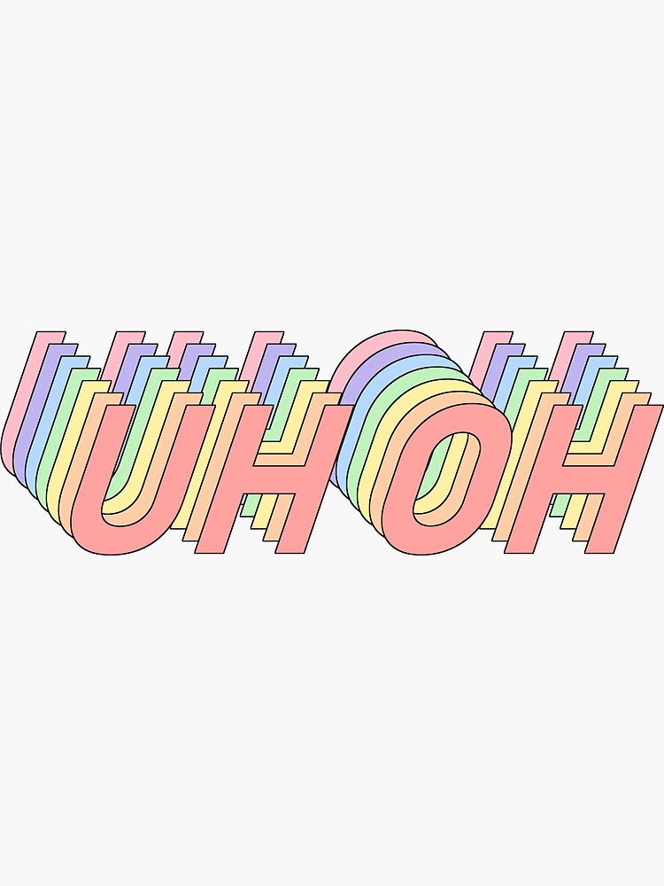 "uh oh" Sticker for Sale by keikarii | Redbubble