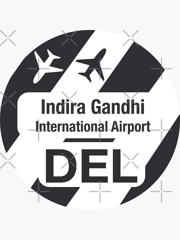 "DEL, Airport in Delhi, India, black design." Sticker for Sale by ...