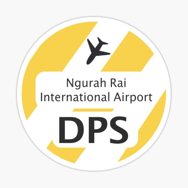 "DPS, Airport in Kuta, Indonesia." Sticker for Sale by Aviators | Redbubble