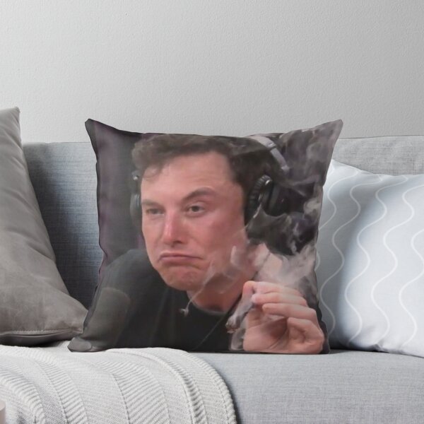 "Elon Musk Blunt Meme" Pillow for Sale by yungsnack | Redbubble