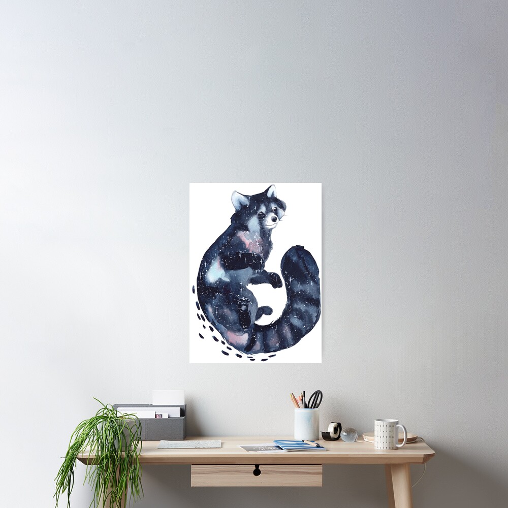 "Watercolor Galaxy Red Panda" Poster for Sale by Threeleaves | Redbubble
