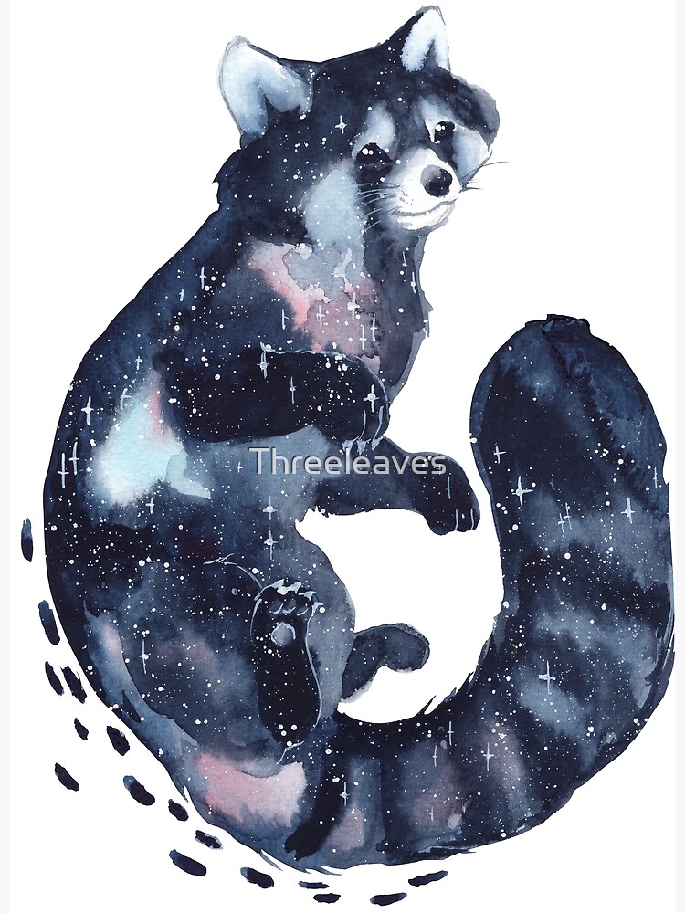 "Watercolor Galaxy Red Panda" Poster for Sale by Threeleaves | Redbubble