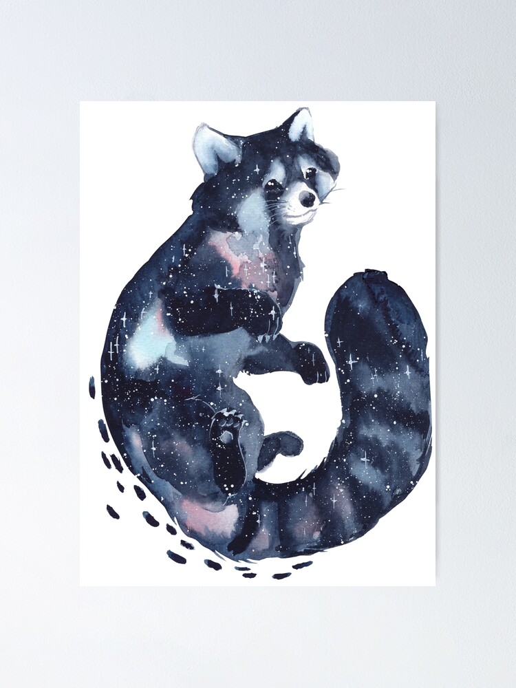 "Watercolor Galaxy Red Panda" Poster for Sale by Threeleaves | Redbubble