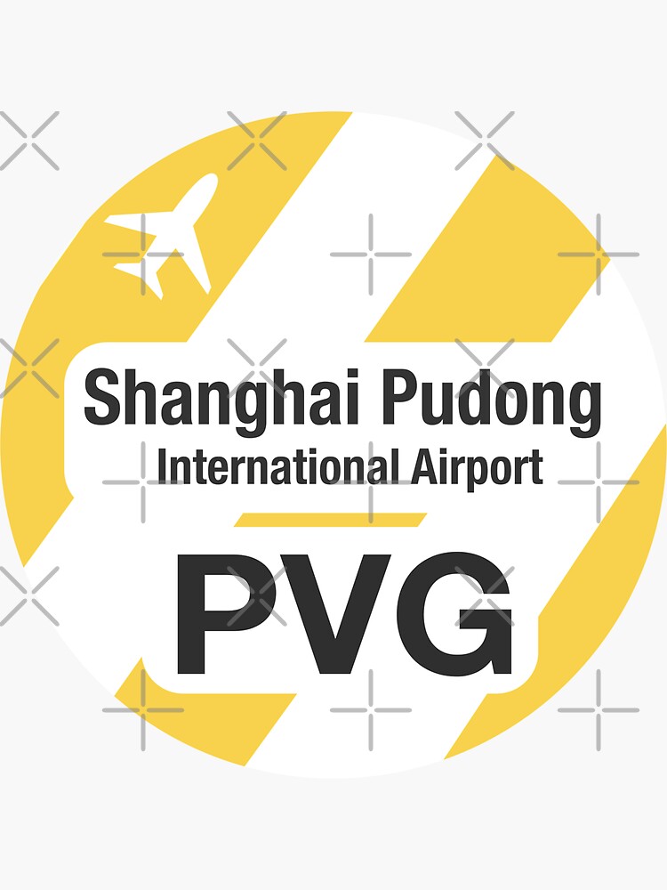 "Airport in Shanghai, China, PVG, Pudong, yellow." Sticker by Aviators ...