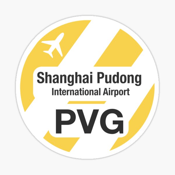 "Airport in Shanghai, China, PVG, Pudong, yellow." Sticker by Aviators ...