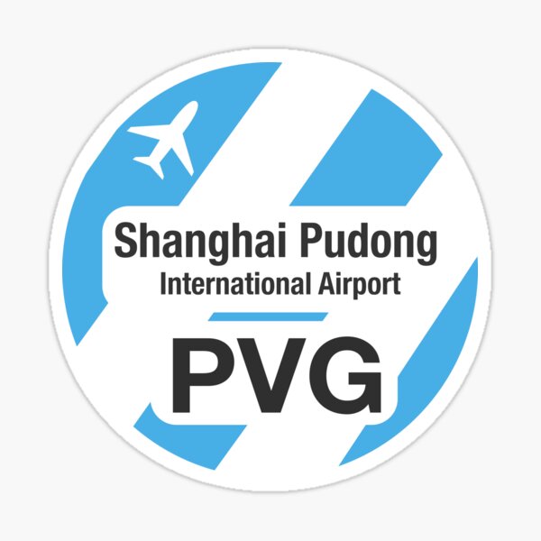 "Airport in Shanghai, China, PVG, Pudong." Sticker for Sale by Aviators ...