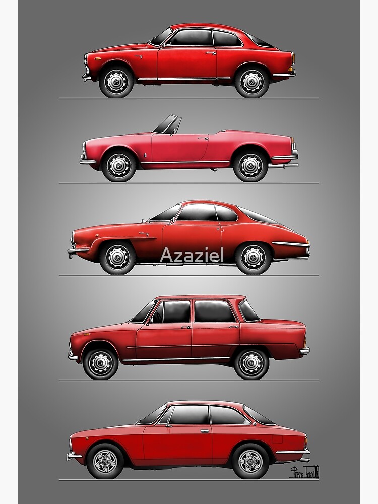 "The evolution of the Alfa Romeo from 1960 to 1970" Poster by Azaziel ...