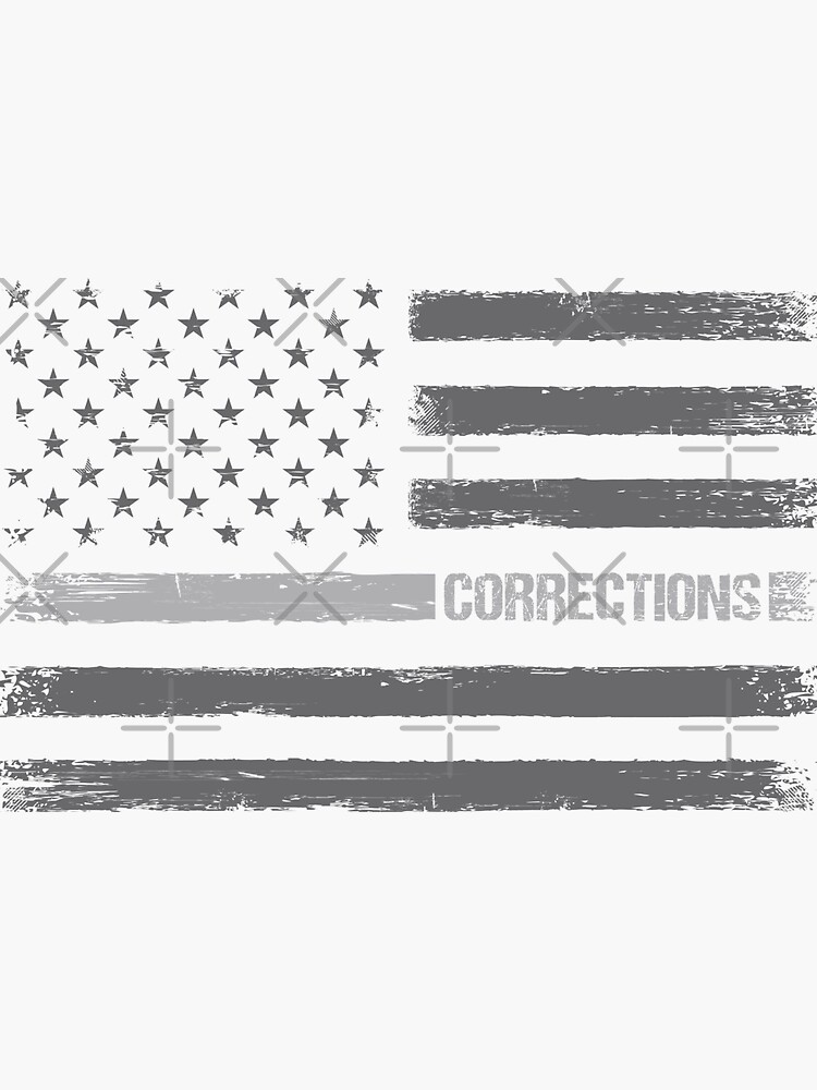 "Corrections - Correctional Officer Thin Silver Line flag" Sticker for ...