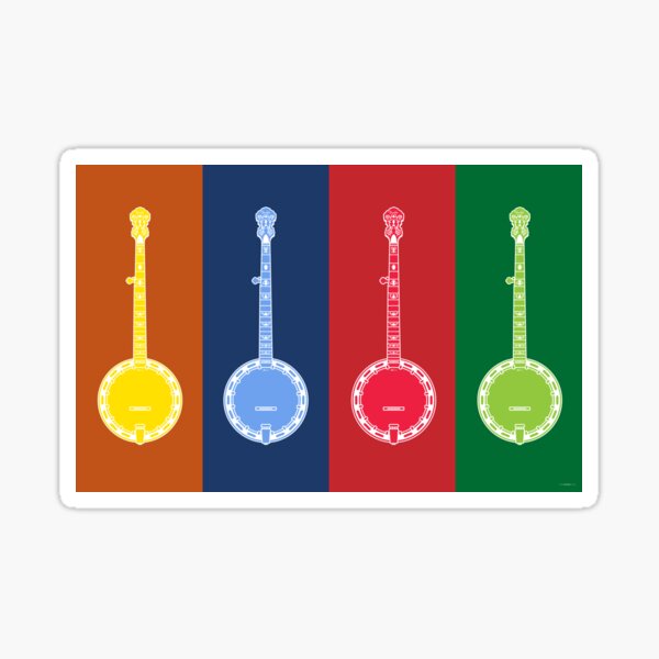 "MUSICAL INSTRUMENTS SILHOUETTES - BANJO" Sticker for Sale by WOOFANG ...