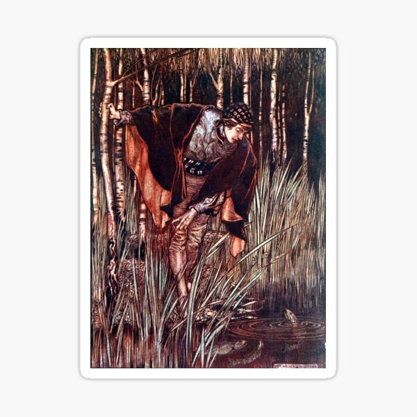 "The White Snake - Brothers Grimm - Arthur Rackham" Sticker for Sale by ...