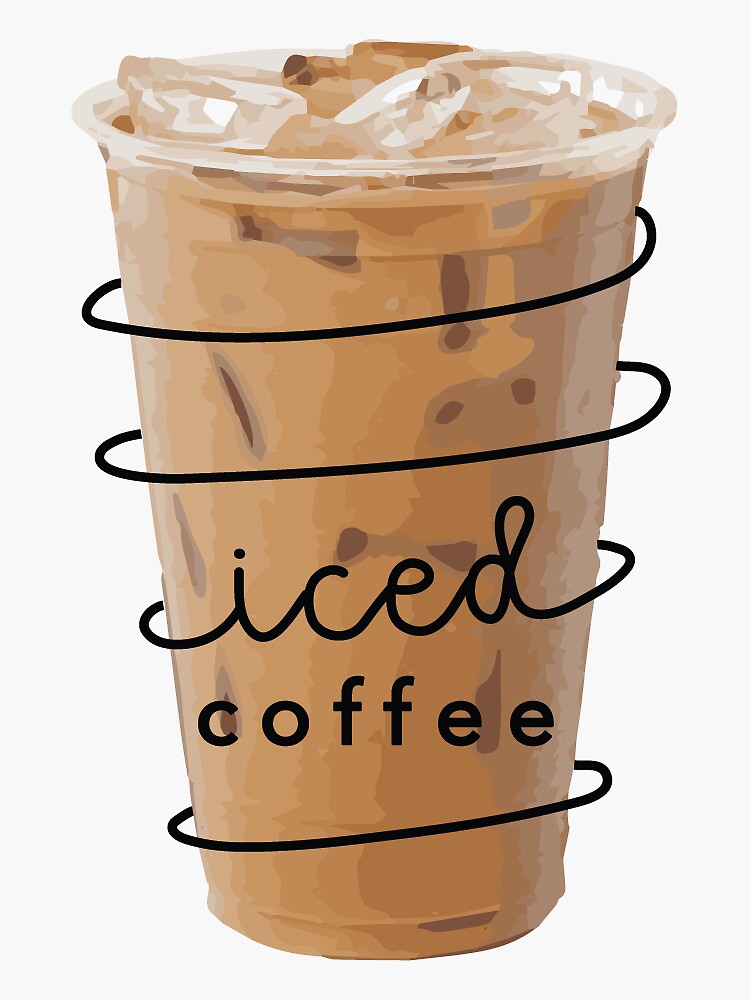 "Iced Coffee Sticker" Sticker for Sale by ratcliffhannah | Redbubble
