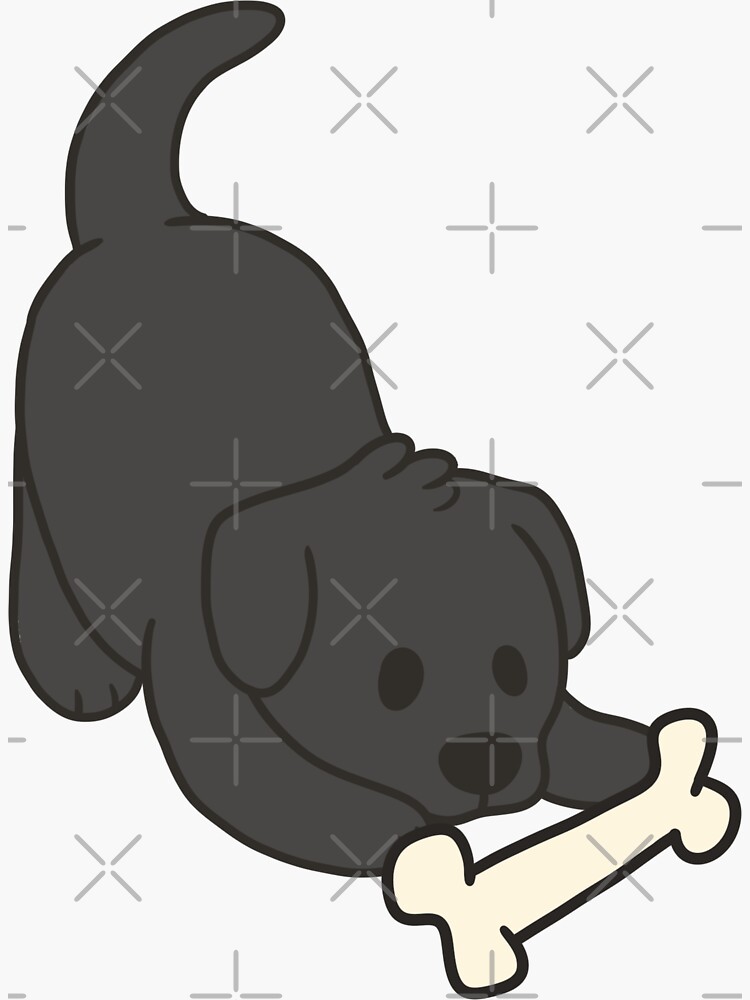 "Black Lab with Bone" Sticker for Sale by ncdoggGraphics | Redbubble
