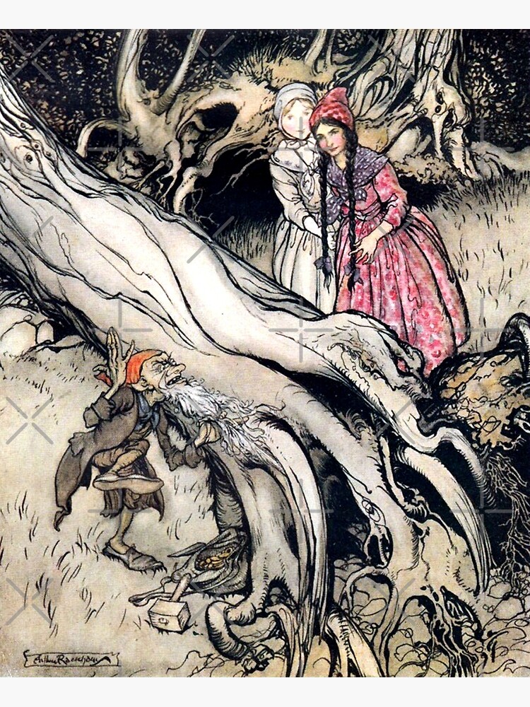 "Snow White and Rose Red - Brothers Grimm - Arthur Rackham" Art Print ...
