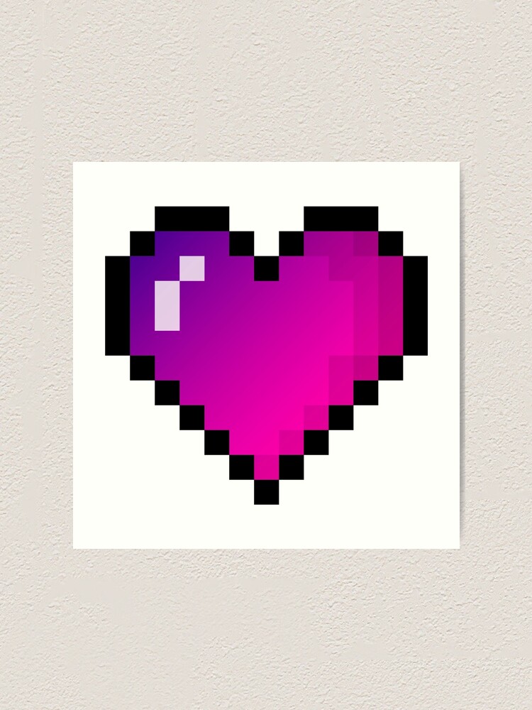 "Purple Pixel Heart" Art Print for Sale by Ange26 | Redbubble