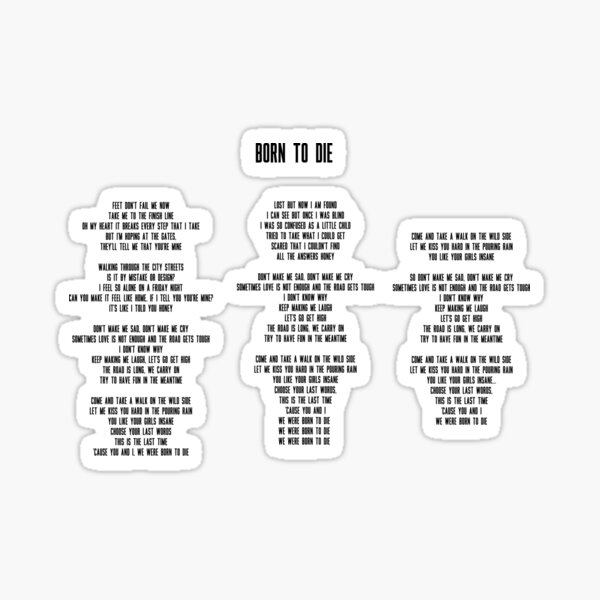 "Born To Die" Sticker for Sale by OctoberGloom | Redbubble