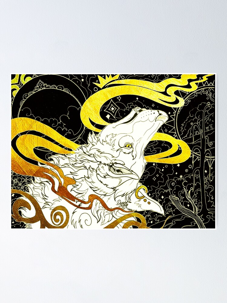 "golden wolf" Poster by Loba-Maior | Redbubble
