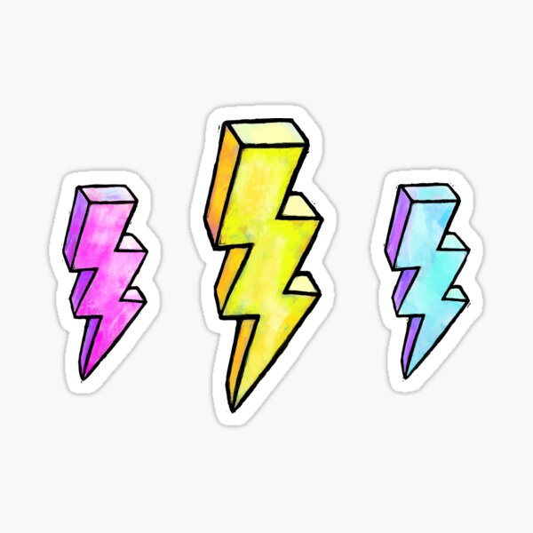"Triple Electric Lightning Bolts" Sticker by dkoda | Redbubble