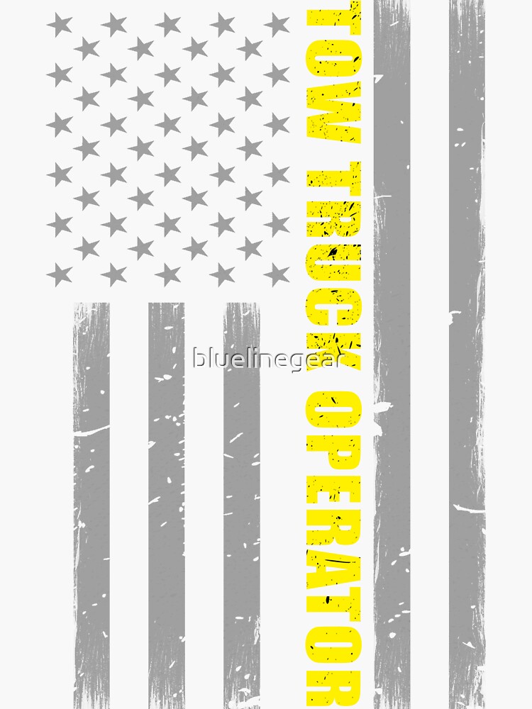 "Tow Truck Operator Thin Yellow Line Flag" Sticker for Sale by ...