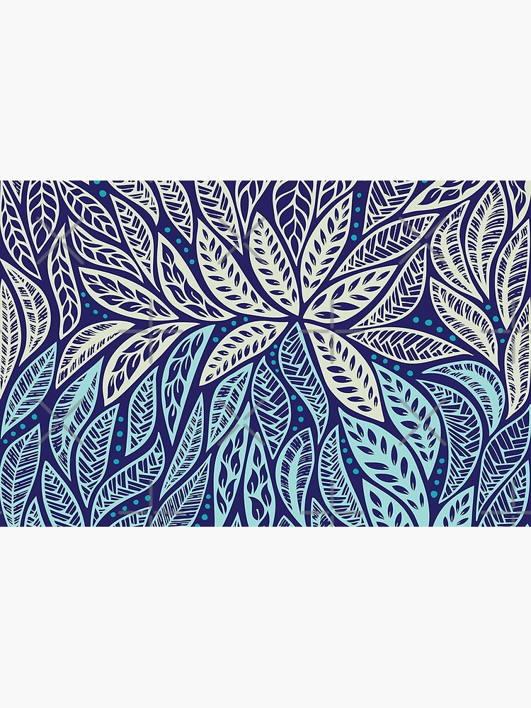 "Polynesian Tribal Tattoo Shades Of Blue Floral Design " Zipper Pouch ...