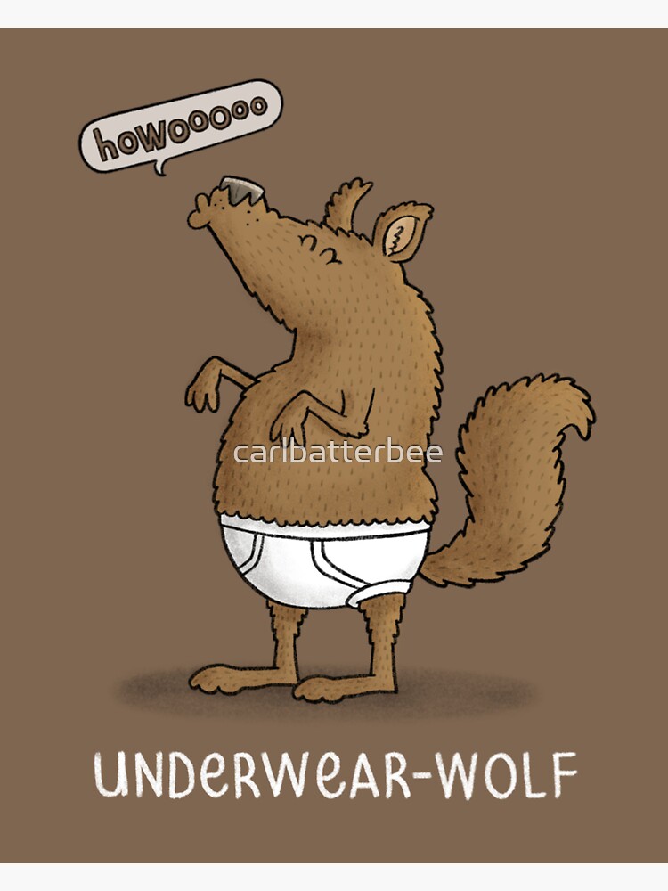 "Underwear Wolf" Sticker for Sale by carlbatterbee | Redbubble