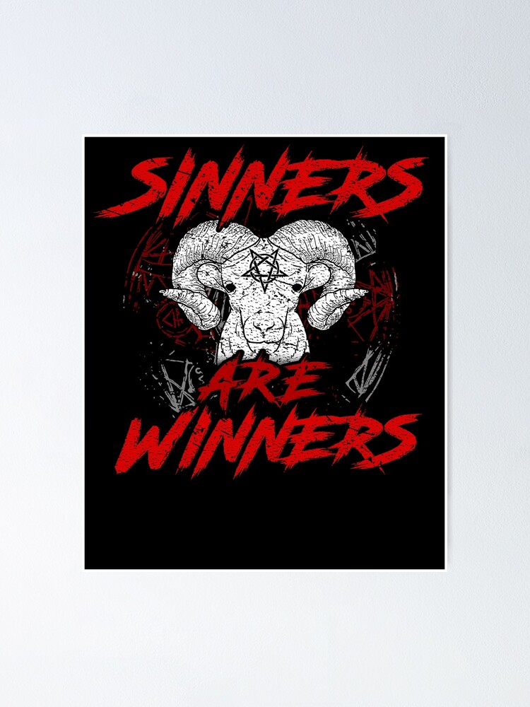 "Sinners Are Winners Heavy Metal Death Metal Satanic Goat Head ...
