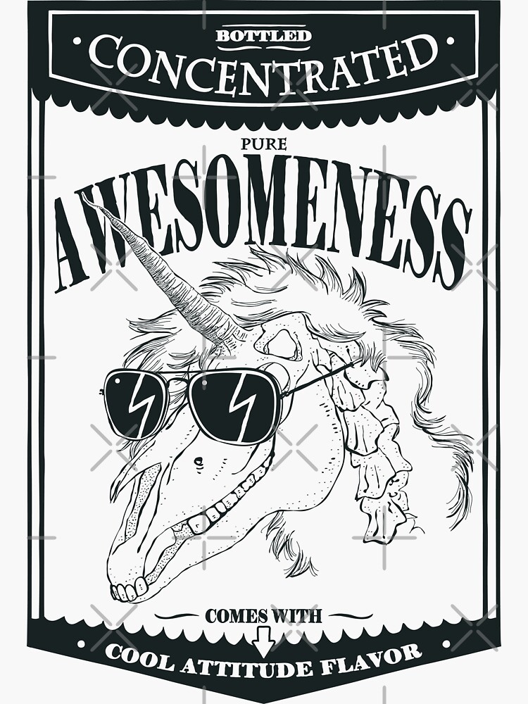 "Pure Awesomeness " Sticker for Sale by MarinaBH | Redbubble