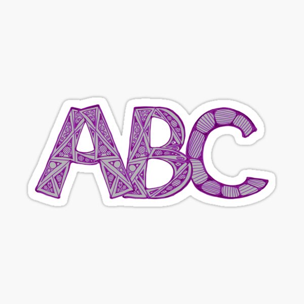 "Purple ABC" Sticker for Sale by KazM | Redbubble