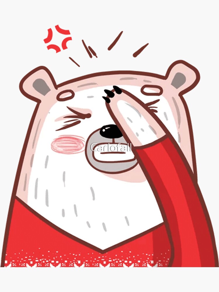 "FacePalm Collection - Bear" Sticker for Sale by Carlofall | Redbubble