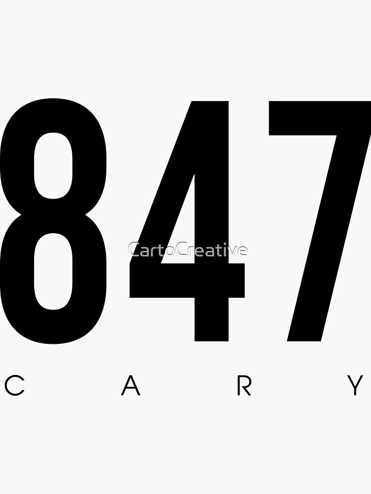 "Cary, IL - 847 Area Code design" Sticker for Sale by CartoCreative ...