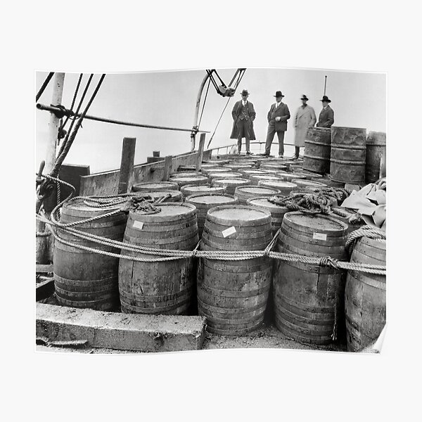 "Bootleg Liquor on Captured Rum Runner, 1924. Vintage Photo" Poster by ...