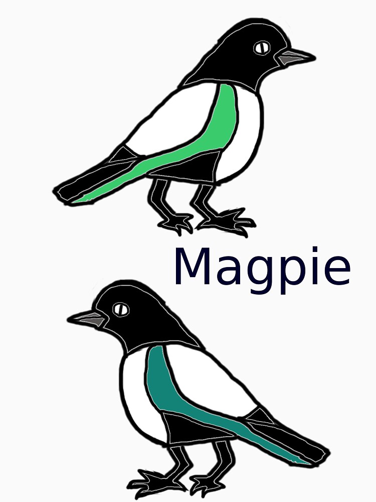 "Two of Magpie" T-shirt for Sale by grizlysword | Redbubble | bird t ...